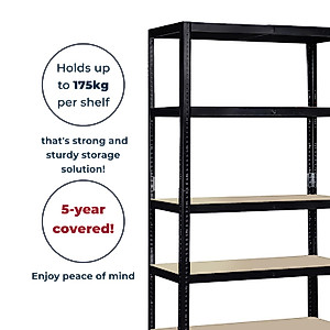 G-Rack Garage Workbench & Shelving: 90cm high x 120cm Wide x 60cm deep | Heavy Duty Racking Shelves for Storage, Blue 2 Tier (300KG Per Shelf), 600KG Capacity | for Workshop, Shed | 5 Year Warranty