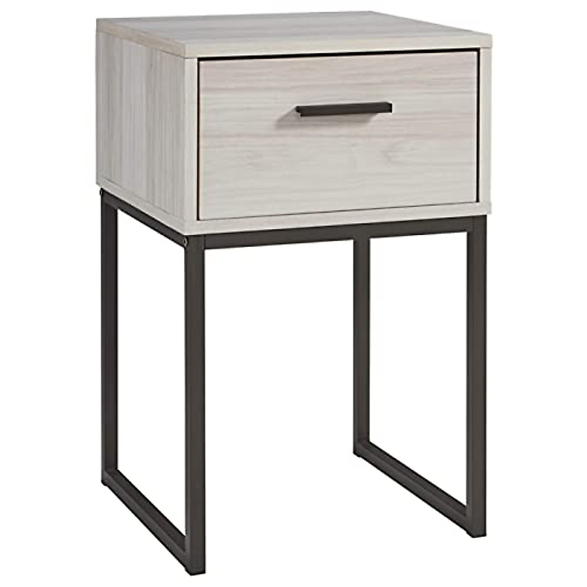 Signature Design by Ashley Socalle Modern Industrial Nightstand, Natural Beige