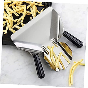 PHENOFICE Double Handle Chip Spatula Chicken Fillet Shovel Fry Bagger Scooper Commercial Fry Scooper Frito Commercial Fry Bagger Popcorn Scooper Cereals Kitchen Scoop Stainless Steel Silver