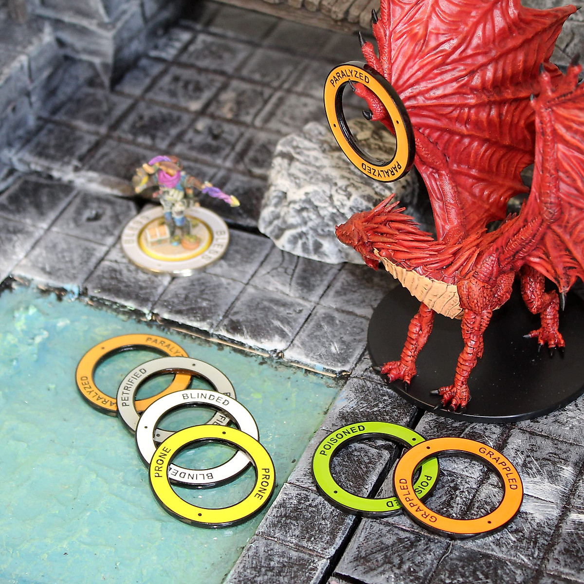 Metal Condition Rings Set | Status Effect Markers for Tabletop RPG Fantasy Games 5e DND