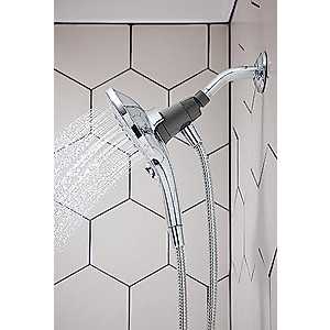 Moen Engage Chrome Magnetix Six-Function 5.5-Inch Handheld Showerhead with Magnetic Docking System, High-Pressure Detachable Shower Head, 26112