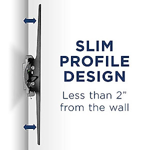 Mount-It! Tilt TV Wall Mount Bracket Up to VESA 400x400 | Low-Profile Tilting Mounting Bracket Compatible with 32 to 55 Inch Flat Screen TVs, 77 Lbs Capacity