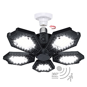 TANBABY Motion Sensor Garage Light, 150W Deformable LED Garage Light Garage Light 2 Pack 150W Ultra Bright Garage Ceiling Light