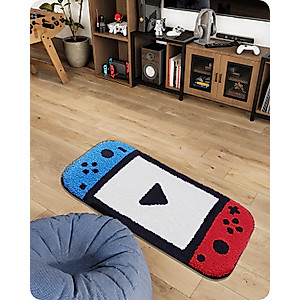 LUMI Fun Glove Floor Mat - Playful Glove Design, Non-Slip Backing, Durable and Easy to Clean, Ideal for Living Room, Bedroom, Nursery and Playroom Decor, 16"x32", Game Console