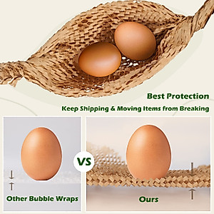 TOMVYTER Honeycomb Packing Paper 15"x132FT, Biodegradable Paper Bubble Cushioning Wrap Alternative, Recycled Honeycomb Packaging Paper Wrapping Roll for Moving, Shipping, Fragile Items