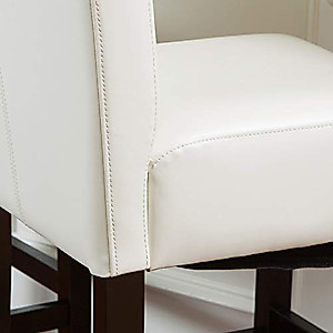 GDFStudio Christopher Knight Home Lopez Bonded Leather Counter Stools, 2-Pcs Set, Ivory