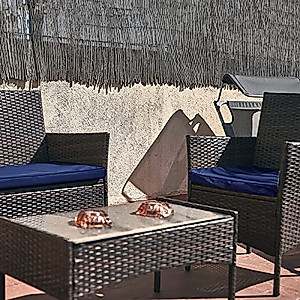 3 Pcs Outdoor Cushion Covers Patio Cushion Replacement Covers 2 Covers 18 x 18 x 2 and 1 Cover 42 x 18 x 3 for Patio Furniture Outdoor Washable Water Resistant for Couch Garden Sofa (Dark Blue)