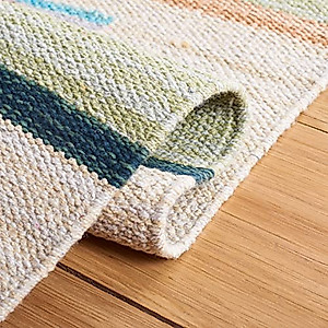 SAFAVIEH Cotton Kilim Collection Accent Rug - 4' x 6', Brown & Ivory, Handmade Southwestern Boho Tribal Cotton, Ideal for High Traffic Areas in Entryway, Living Room, Bedroom (KLC301T)