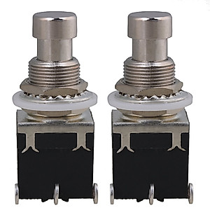 Lovermusic Black Plastic Large 3 Pins Electric Guitar Effects Pedal Box Non-Latching Stomp Foot Switch for Electric Guitar Pack of 2