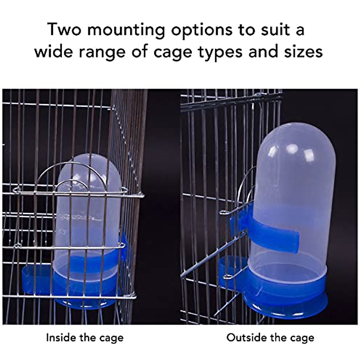 Pssopp Automatic Bird Feeder Bird Water Dispenser Clear Bird Food Seed Dispenser Container Hanging Cage Feeder Dispenser