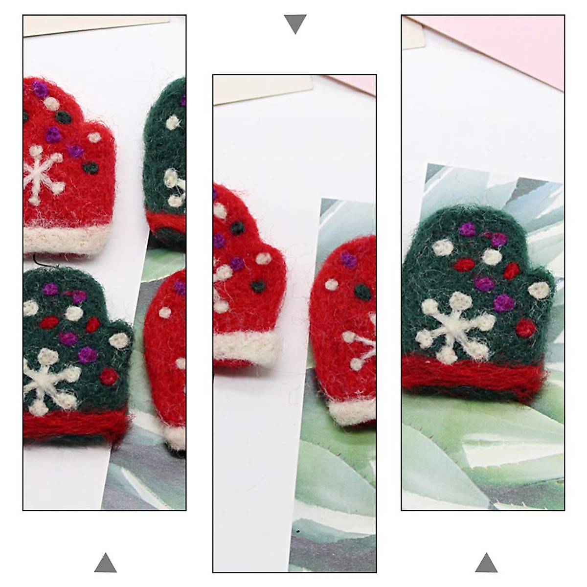 PRETYZOOM 5pcs Wool Felt Gloves Corsage Embellishments Flatback Jewelry Accessories Suit Breast Pin Enamel Brooch Snowflake Cartoon