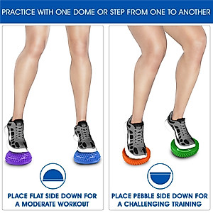 Vruping 1 Pcs Hedgehog Balance Pods, Pimples Pilates Ball, Yoga Half Ball, Half Spiky Fitness Domes Physical Fitness Massage Balls Motor Skills Yoga Gymnastics Exercise for Kids Adults(#4)