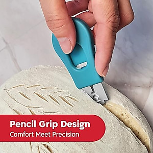KNEADACE Extractable & Magnetic Bread Lame Dough Scoring Tool - Professional Sourdough scoring tool for Sourdough Bread baking & Bread Making Tools - Scoring Patterns booklet & 5 Razor Blades