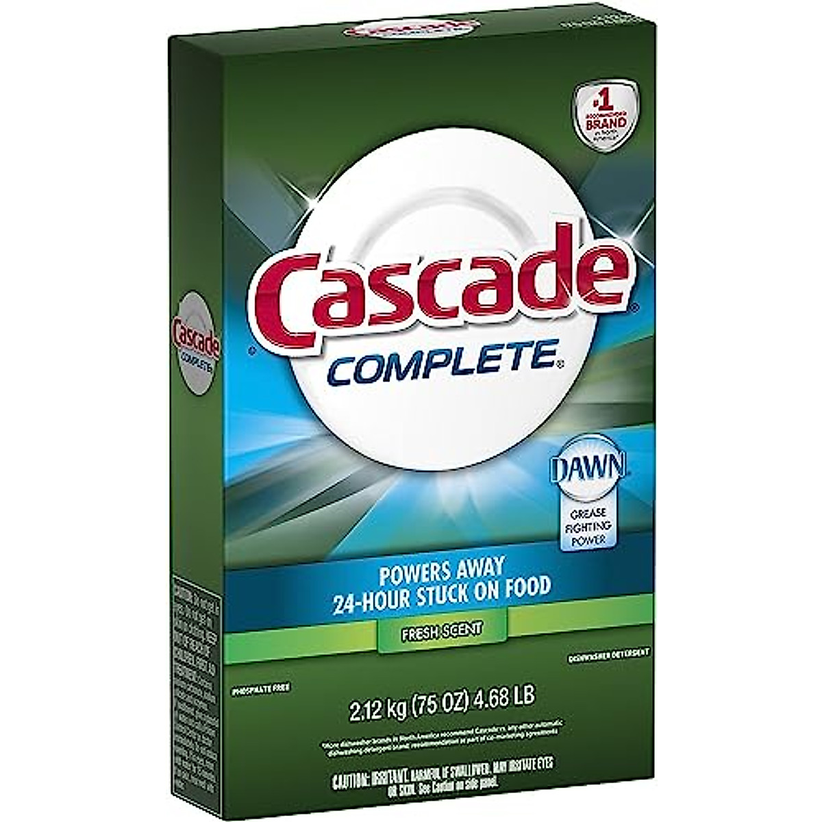 Cascade Complete Powder Dishwasher Detergent, Fresh Scent, 75 oz, White