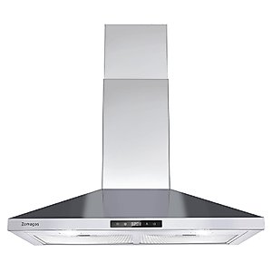 Range Hood 30 inch Stainless Steel, Wall Mount Stove Hood Ducted/Ductless Convertible with 3 Speed Kitchen Vent Hood, Touch Control, Energy-saving LED Lights, 5-Layer Aluminum Filters
