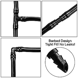 JOYPRO Drip Irrigation Fittings Kit for 1/4" Tubing, 130 Pieces Drip Line Connectors for Drip Systems - 60 Couplings, 40 Tees, 20 Elbows, 10 End Plugs - Drip Irrigation Parts for 1/4 Inch Drip Hose