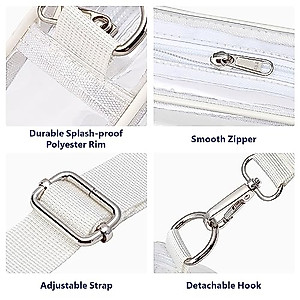 PACKISM Clear Purses for Women Stadium - Clear Bag Stadium Approved Crossbody Bag with Adjustable Strap for Concerts Sporting Events, White