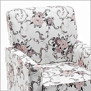 US Pride Modern Accent Armchair for Office and Living Room Decor with Birch Wood Frame and Microfiber Upholstery, Easily Assembled Arm Chair with Removable Cushions, 06 Printed Fabric