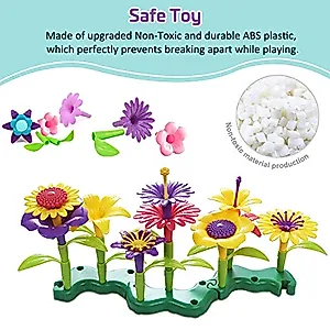 Byserten Gifts for 3-6 Year Old Girls Flower Garden Building Set 98 PCS Arts and Crafts for Girls 11 Colors Birthday Gifts Christmas