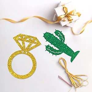 Halawawa Taco Bout a Wedding Banner, Mexican Fiesta Theme Wedding/Engagement/Bridal Shower Party Decoration, Cactus Diamond Ring Sign Bunting Banner, Funny Wedding Party Supplies