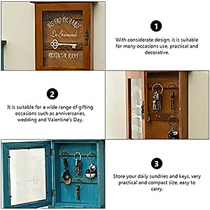 Veemoon Wooden Key Box Farmhouse Key Holder Decorative Key Box Wooden Wall Key case Wall Mount Entryway