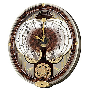 SEIKO Melodies In Motion Wall Clock Wall Clock, Golden French Horns