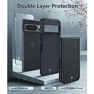 FNTCASE for Google Pixel 8-Pro Case: Pixel 8 Pro Dual Layer Shockproof Protective Phone Cover | Anti Slip Textured Back | Military Protection Bumper | Heavy Duty Rugged Tough Cell Case