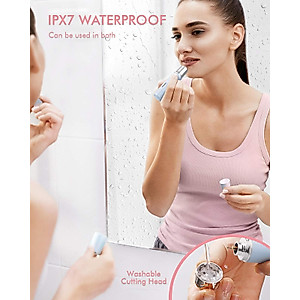 SUPRENT Nose and Ear Hair Trimmer, Wet & Dry Trimmer for Women, IPX7 Waterproof Design, Stainless Steel Rotation Blade, Portable Use