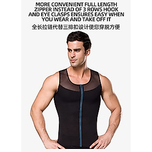 BaronHong Original Zip Up Men's Chest Compression Shirt to Hide Gynecomastia Moobs(Nude,S)