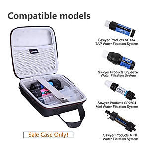 LTGEM Hard Case for Sawyer Products Water Filtration System - Travel Protective Carrying Storage Bag