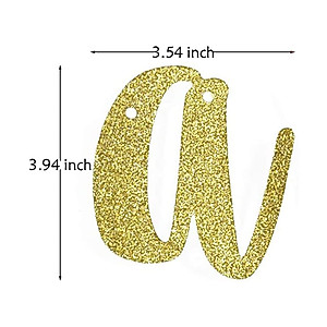 Let The Adventure Begin Banner, Gold Glitter Sign Decor for Baby Shower/Moving Away/Graduation/Travel/Birthday/Wedding Engagement/Farewell Party Decorations