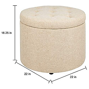 FIRST HILL FHW Round shoes stool with TAN Fabric