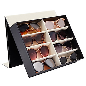 Juvale 8 Slot Sunglasses Organizer Storage, Eyeglasses Holder for Home Multiple Glasses Display Case (12.7x9.8 in)