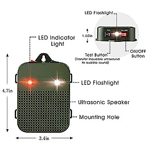 Glaobule Under Hood Animal Repeller Battery Operated Ultrasonic Rodent Repellent for Cars Indoor That Uses 2 C Batteries Bundle with Uses 3 AA Batteries