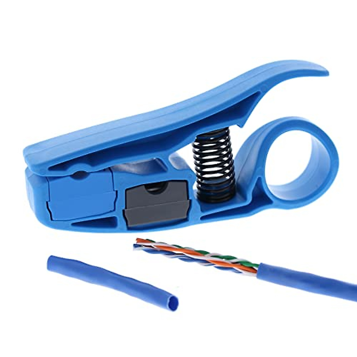 IDEAL Industries, Inc. 45-605 PrepPRO Coax/UTP Cable Stripper, Cable Stripping Tool for RG-59/RG-59 Plenum/RG-6/RG-6 Plenum/RG-6 Quad/RG-6 Quad Plenum, Blue, 1 Coax Stripper,Gray