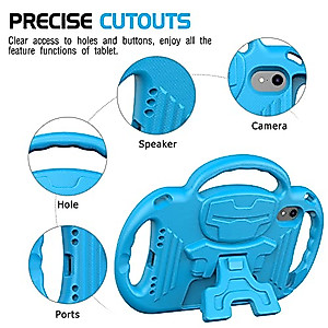 AVAWO Kids Case for iPad Mini 6 2021 8.3 Inch, iPad Mini 6th Generation Case - with Shoulder Strap, Shockproof Lightweight Handle Kickstand Kids Case for iPad Mini 6th Generation 8.3 Inch 2021, Blue