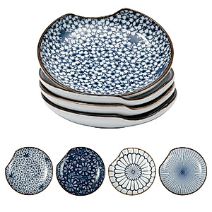 Ceramic Spoon Rest for Stove Top, Spoon Holder Set of 4 Kitchen Counter Coffee Spoon Rest 4.8 Inches Ceramic Pasta Spoon Microwave and Oven Safe Modern Kitchen Décor