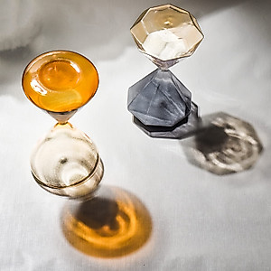 Hourglass Sand Timer Hour Glasses with Sand 15 Minutes & 30 Minute Hourglass Sand Clock Set of 2,Orange Hour Glasses Decorative Sand Watch for Yoga,Study Timer, Large Desk Timer Game,Office,Kitchen