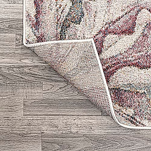 JONATHAN Y CTP204A-8 Pastello Modern Abstract Muted Flowers Indoor -Area Rug, Contemporary, Floral, Tropical Easy-Cleaning,Bedroom,Kitchen,Living Room,Non Shedding, Pink/Gray, 8 X 10
