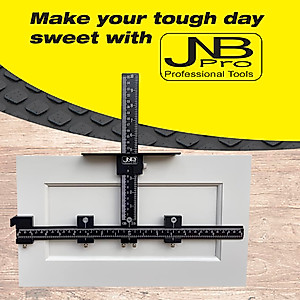 JNB PRO Precision Aluminum Cabinet Hardware Jig Tool - Enhanced Drill Guide for Knobs, Pulls, and Handles Installation - Adjustable, Durable, and User-Friendly Template for Doors & Drawers