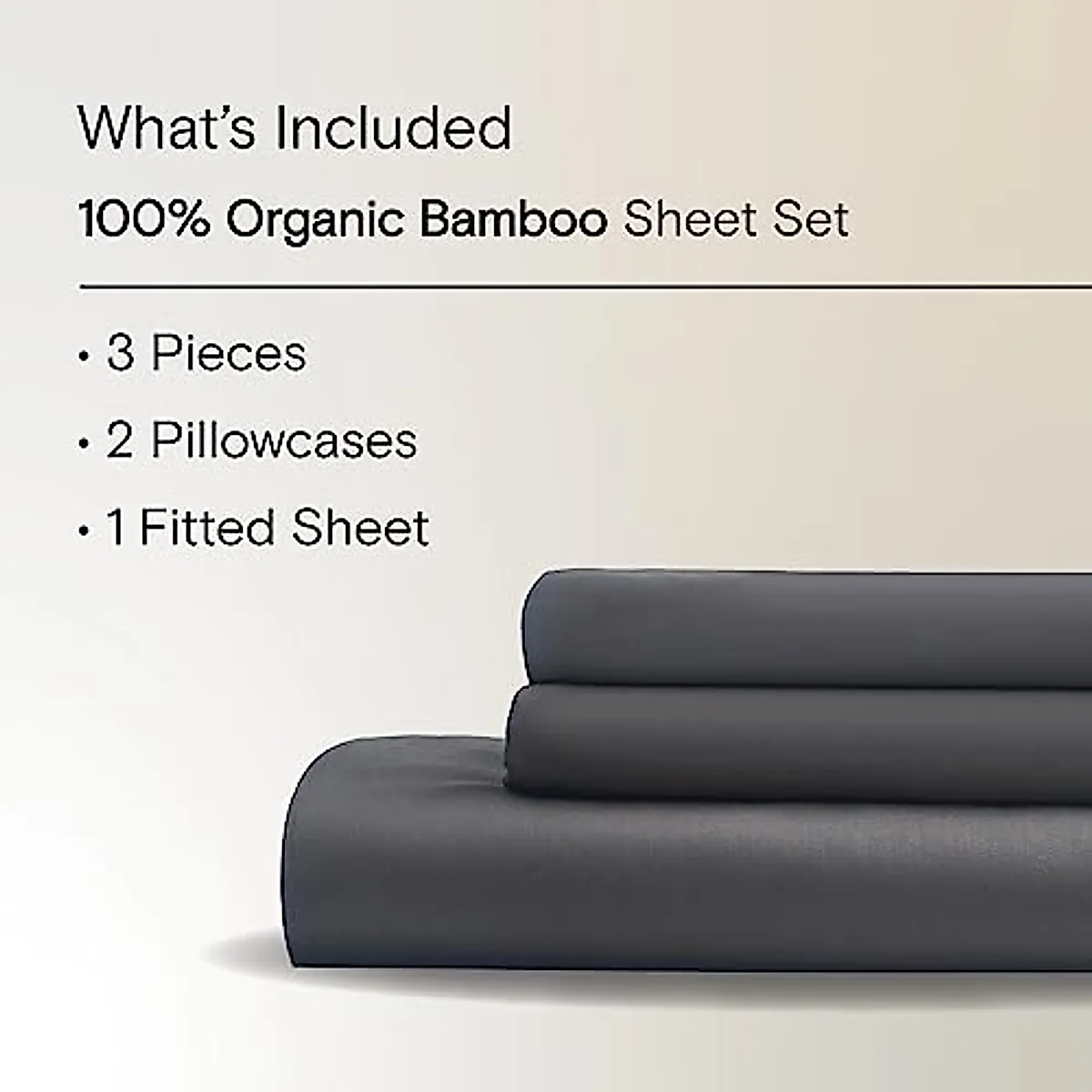 DOZ by SIJO 100% Organic Bamboo Sheet Set, Buttery Soft, Cooling for Hot Sleepers, Silky Breathable, Oeko-TEX, High GSM, 16" Deep Pockets - 3pc - 2 Pillowcases 1 Fitted Sheet (Storm, Queen)
