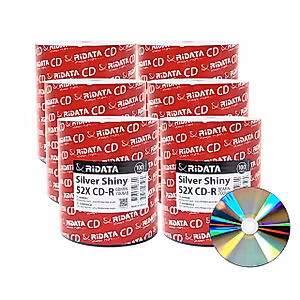 600 Pack Ridata CD-R 52X 700MB 80Min Silver Shiny Blank Media Recordable Disc