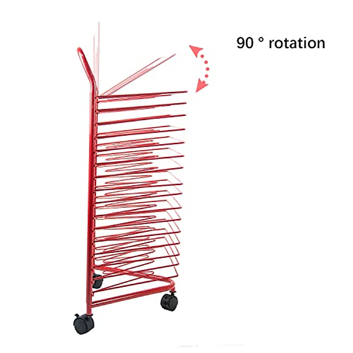 AIWFL Art Drying Rack for Classroom Paint Drying Rack Art 16 Shelves Metal Artwork Storage Display Rack Art Drying Rack with Wheels for Classroom Painting Crafts