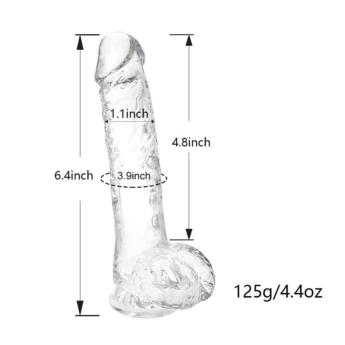 Small Realistic Clear 6 inch Cute Dildo,Adult Sex Toy with Suction Cup Dildo, Suitable for Beginner Women/Men/Gay with thin and slim Poke, can be Use for G-spot and Anal