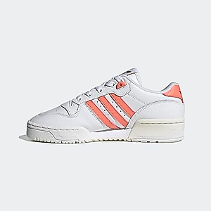 adidas Originals Women's Rivalry Low Sneaker, White/Coral Fusion/Gold Metallic, 8.5