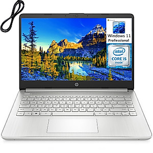 HP 14" Business Laptop Computer, Intel Quad-Core i5-1135G7 up to 4.2GHz (Beat i7-1065G7), 16GB DDR4 RAM, 1TB PCIe SSD, 802.11AC WiFi, Bluetooth, Natural Silver, Windows 11 Pro, BROAG Cable
