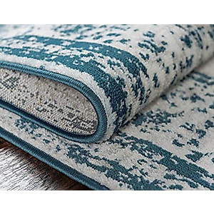 Rugs.com Monte Carlo Collection Rug – 5' x 8' Blue Medium Rug Perfect for Living Rooms, Large Dining Rooms, Open Floorplans