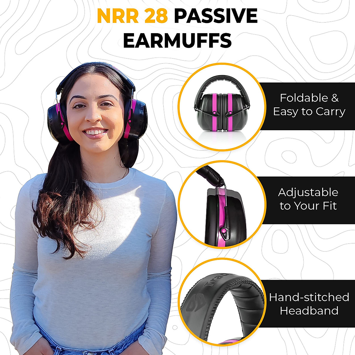 TradeSmart All-in-One Shooting Ear Protection - Comfort+ NRR 28 Earmuffs, Glasses & Earplugs + Carry Case