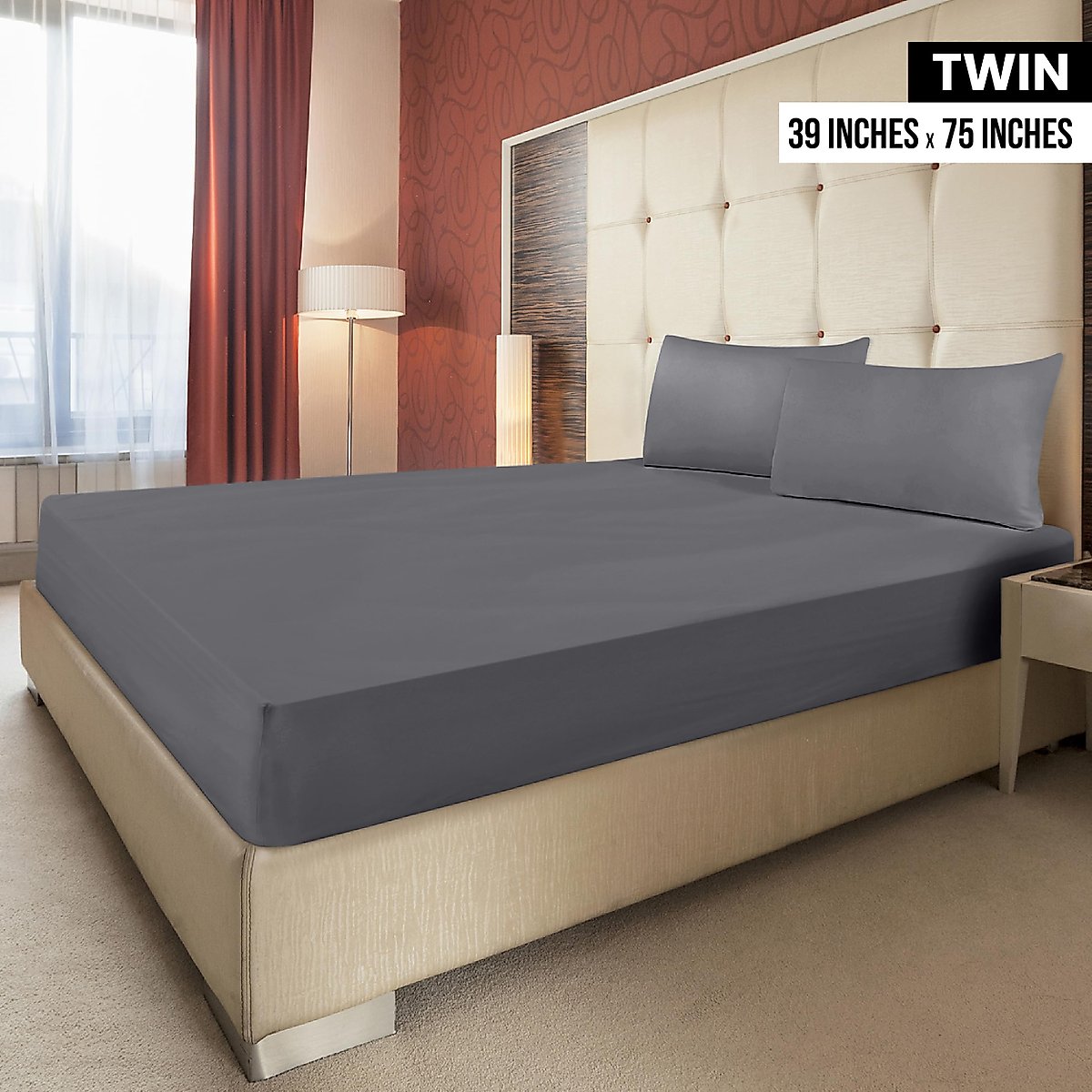 Utopia Bedding Twin Fitted Sheet - Bottom Sheet - Deep Pocket - Soft Microfiber - Shrinkage and Fade Resistant - Easy Care -1 Fitted Sheet Only (Grey)