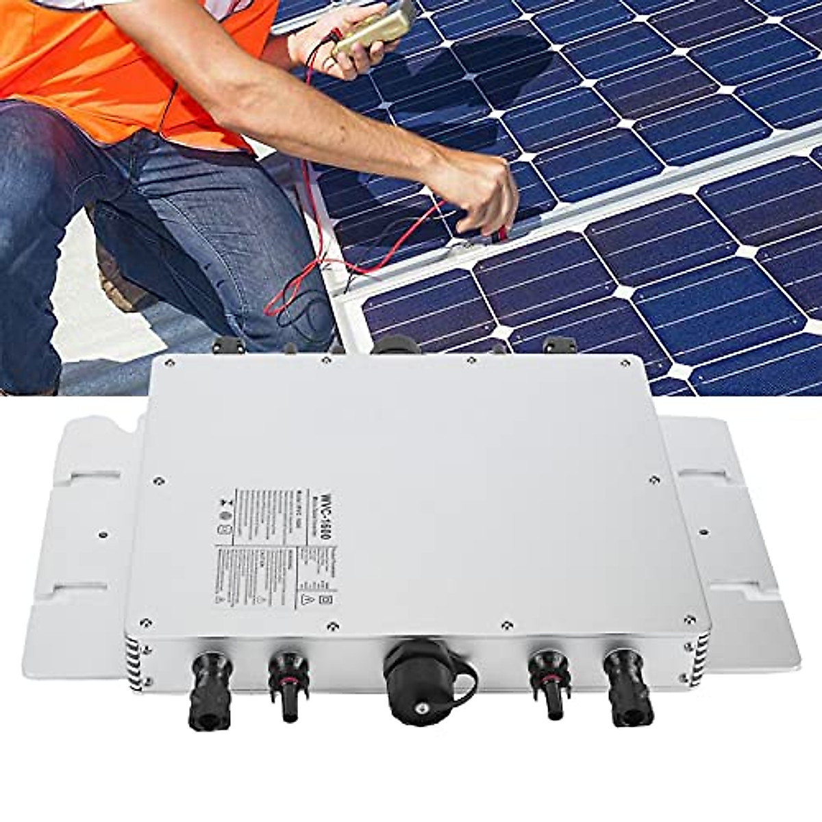 Solar Grid Tie Inverter, 1600W Micro Inverter Solar Grid Tie System, Solar Photovoltaic Power System Power Inverter, Automatic Identification & IP65 Waterproof